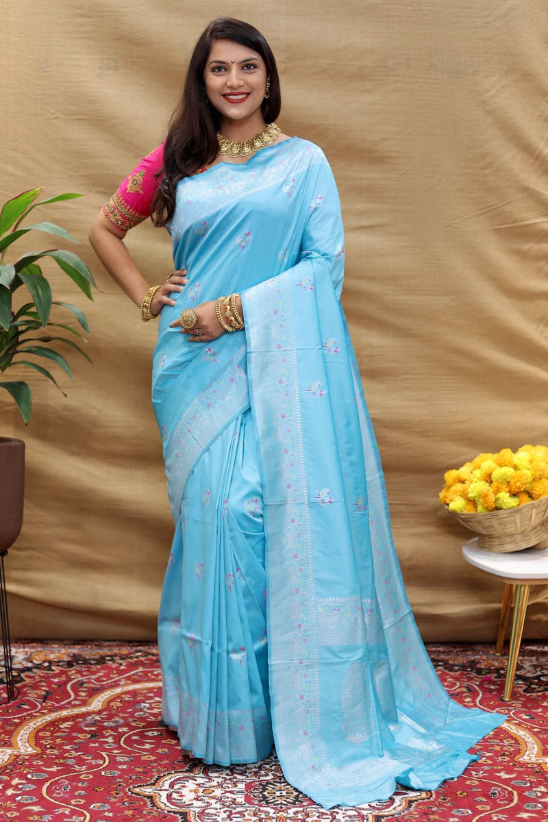 Baby Blue (Premium Quality Silk) – Deepa's boutique